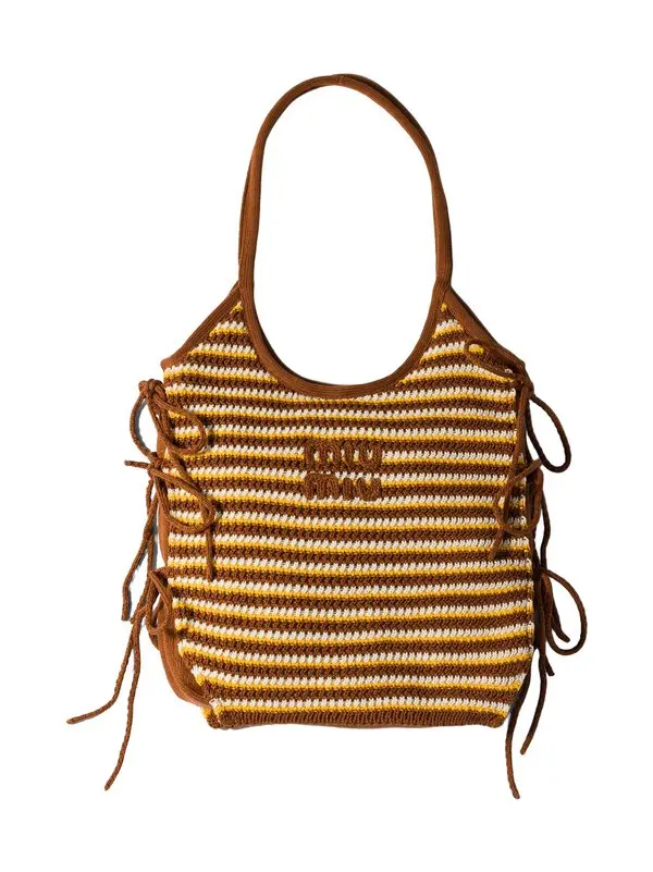 Miu Miu Ivy Crochet Bag - Cognac/yellow