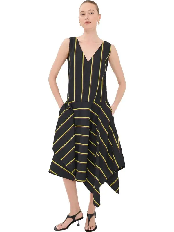 Proenza Schouler Beatriz Shirting Dress - Black Multi