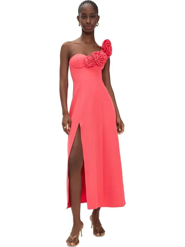 THE WOLF GANG Flores Midi Dress - Berry