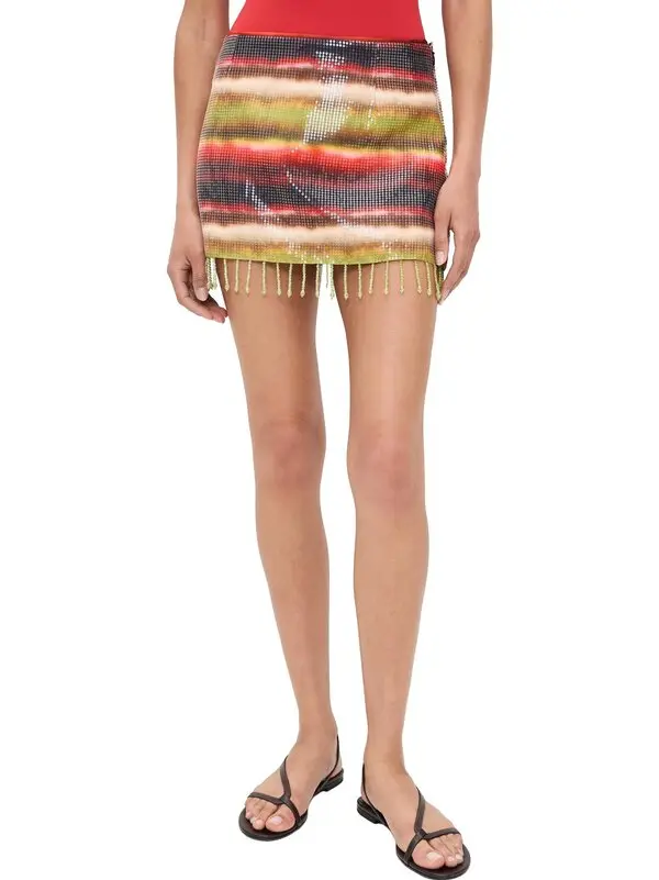 RUNAWAY THE LABEL Martini Sequin Mini Skirt - Anabell Red