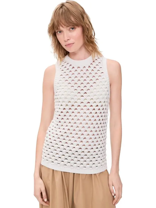 ALIGNE Jeanie Crochet Knitted Vest - White