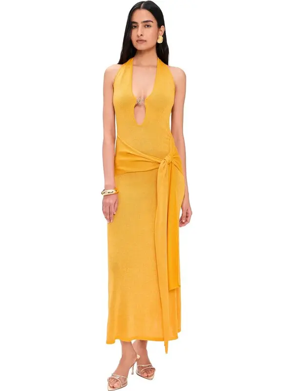 RUNAWAY THE LABEL Ayella Knit Maxi Dress - Mango