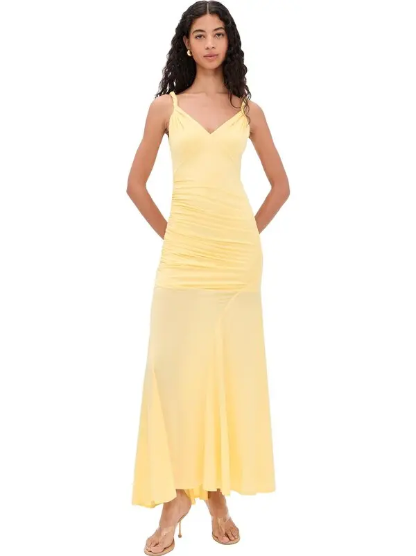 Alice + Olivia Twist Strap Maxi Dress - Butter