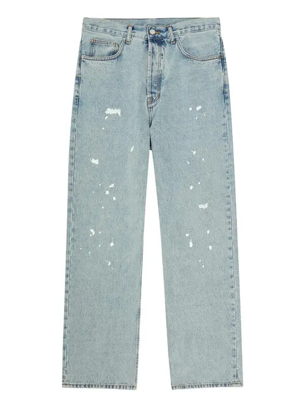 ASKYURSELF Paint Splatter Straight-leg Denim Jeans - Blue