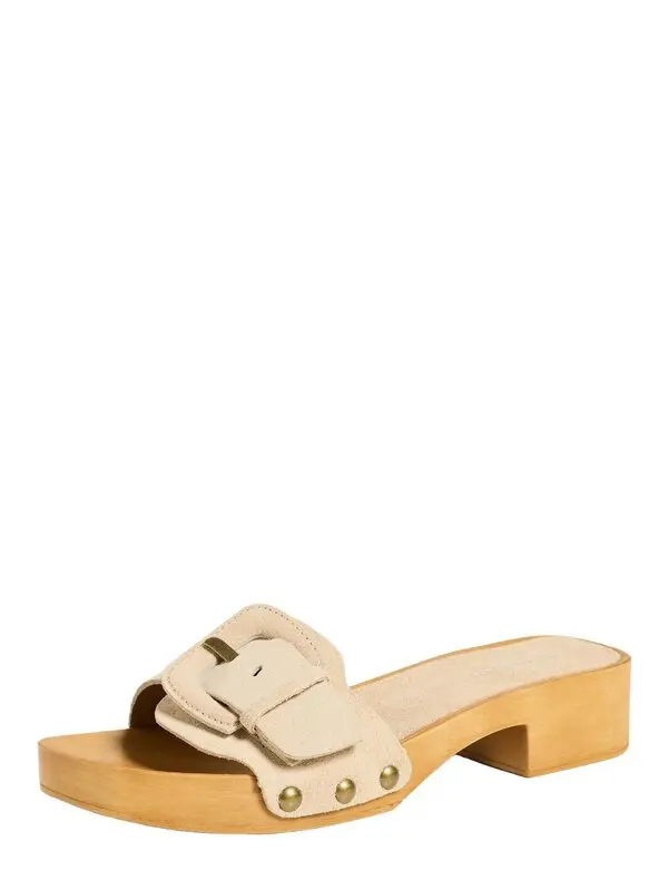 Intentionally Blank Mar Suede Clogs - Taupe