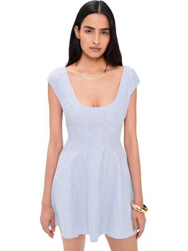 GUIZIO Leila Mini Dress - Blue/white