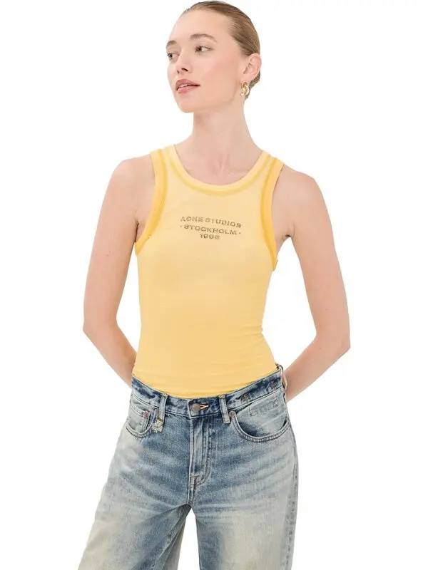 Acne Studios Logo Sleeveless T-shirt - Light Yellow