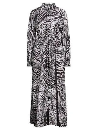 CONNOR & BLAKE Zebra-print Maxi Shirt Dress - Grey