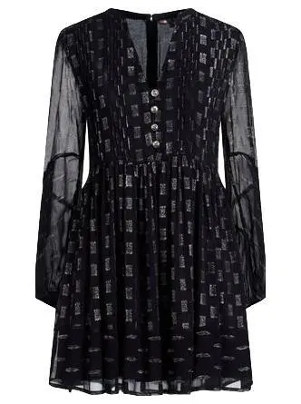 Maje Mini Dress Midnight Viscose And Metal Fiber - Blue
