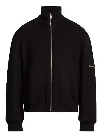 MSGM Bomber Jacket In Virgin Wool And Polyamide - Black