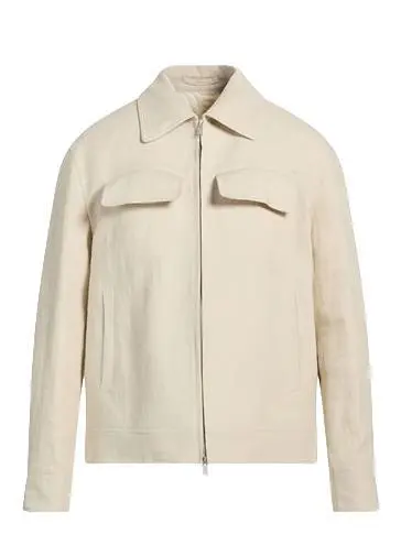 LARDINI Linen Harrington Jacket - Beige