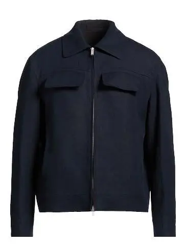 LARDINI Linen Harrington Jacket - Navy