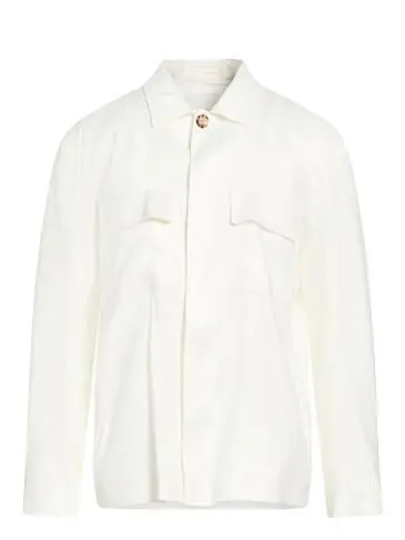 LARDINI Jacket Size Linen, Viscose, Elastane - White