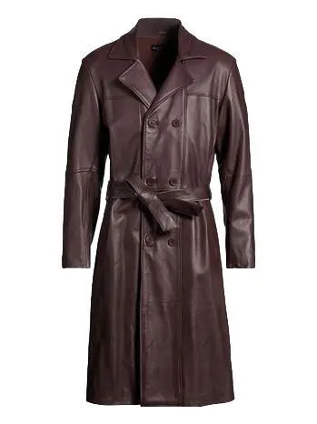 STREET LEATHERS Leather Trench Coat - Brown