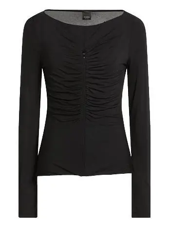 Pinko Modal Stretch Boatneck Long Sleeve Top - Black