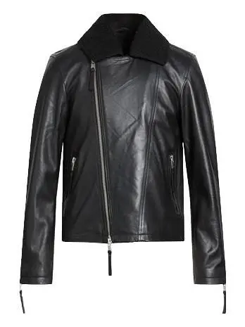 Bolongaro Trevor Wesley Sheepskin Biker Jacket - Black