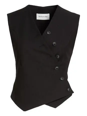 THE FRANKIE SHOP Tailored Twill Vest - Black