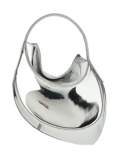 MUGLER Leather Hobo Bag - Silver