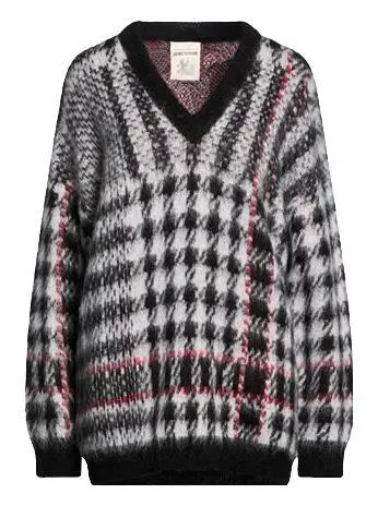 SEMICOUTURE Houndstooth Jacquard-knit Sweater - Grey