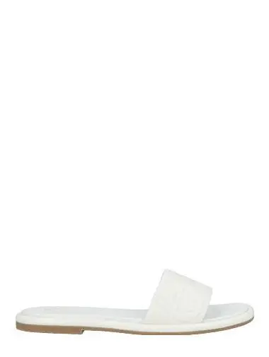 AIGNER Leather Slide Sandals - White