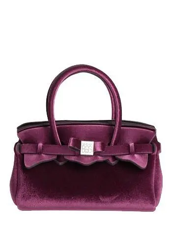 Save My Bag Velvet Tote With Bow Detail - Purple