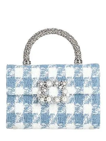 ROGER VIVIER Handbag In Light Textile Fibers - Blue