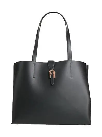 Furla Leather Tote Handbag - Black