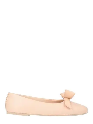 N°21 Leather Ballet Flats With Bow Detailing - Pink