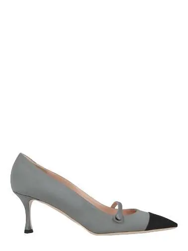 N°21 Two-tone Satin Pumps With Kitten Heel - Grey