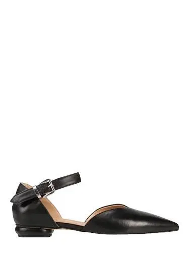 CAFÈNOIR D'orsay Leather Ballet Flats - Black