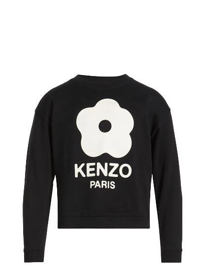 Kenzo Cotton Sweatshirt With Graphic Print - Black