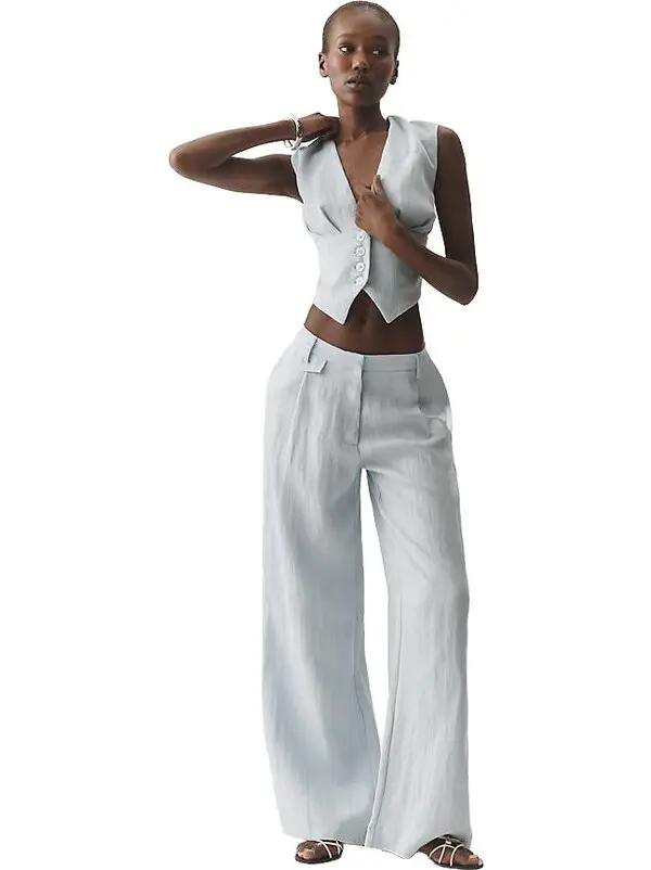Bardot Geordy Hipster Wide-leg Pants - Soft Blue