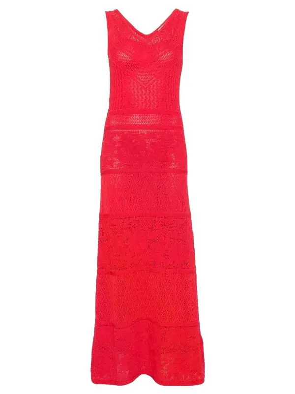 BLUGIRL Crochet-knit Maxi Dress - Red