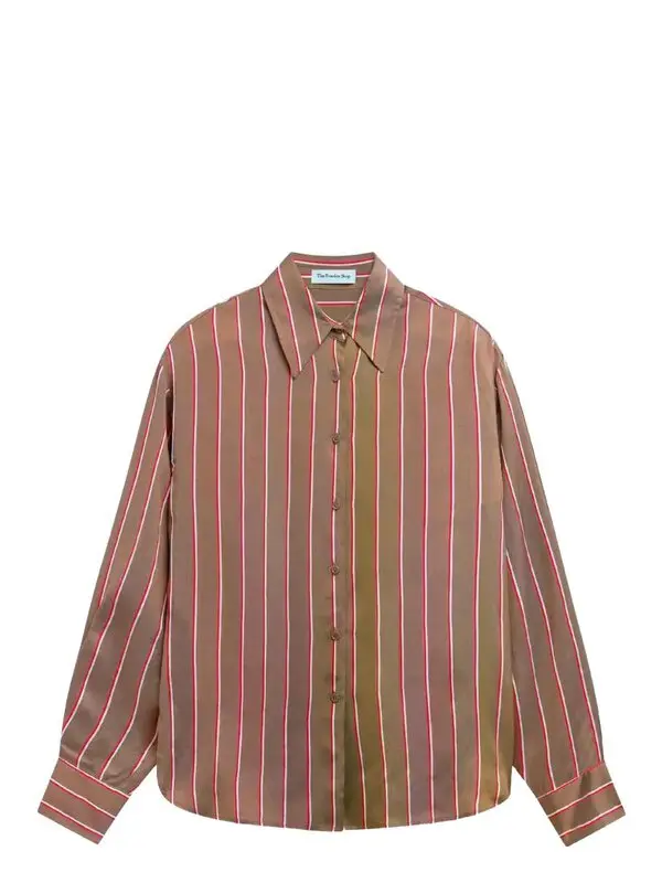 THE FRANKIE SHOP Striped Buttoned Shirt - Brown