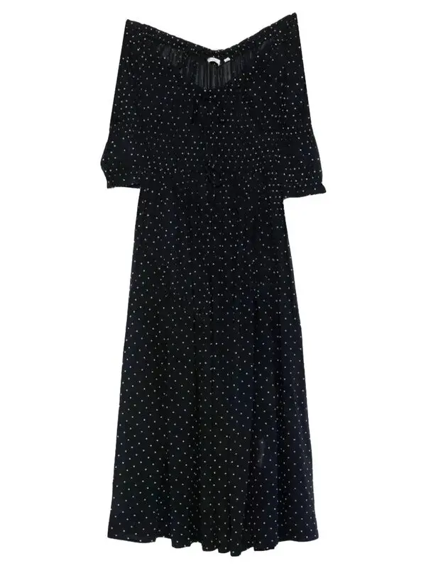 DÔEN Ischia Polka-dot Midi Dress - Blue