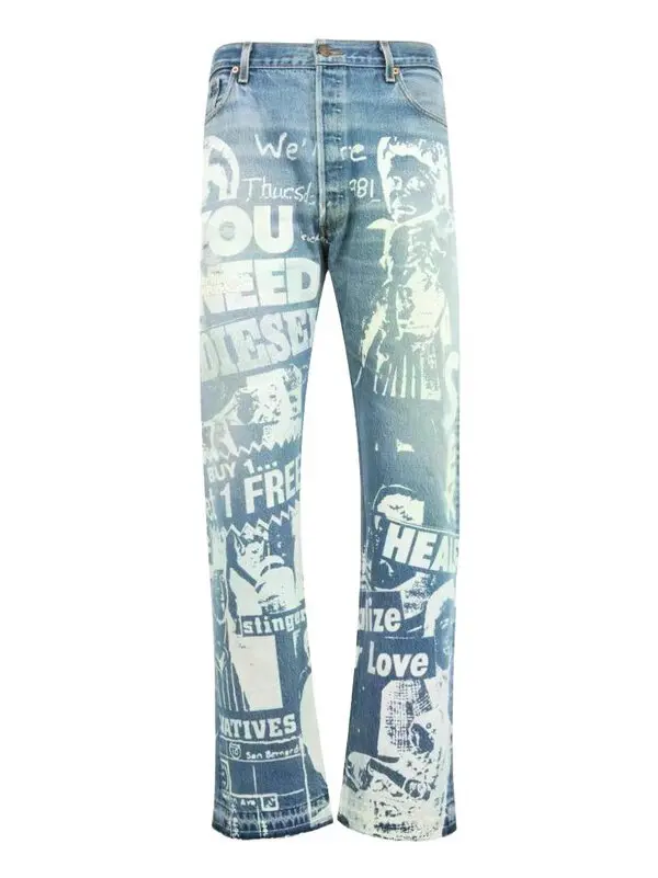 BETTER WITH AGE Graphic-print Jeans - Blue
