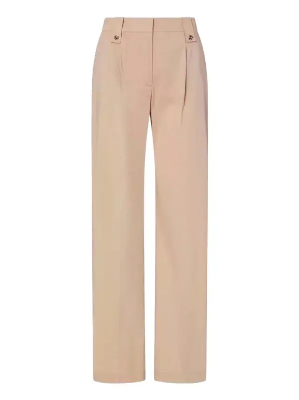 Liu Jo Pleated Trousers With Gold-tone Button Details - Neutrals