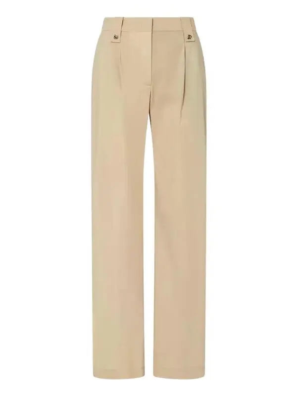Liu Jo Pleated Trousers With Gold-tone Button Details - Neutrals