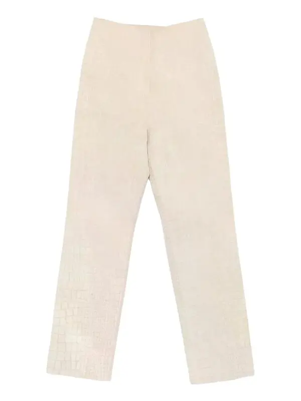 Tove Tieve Croc-effect Trousers - Neutrals