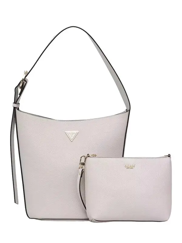 Guess Logo-plaque Pebbled-effect Tote Bag - Grey