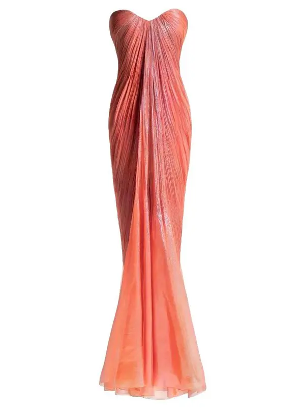 MARIA LUCIA HOHAN Victoria Ruched Maxi Dress - Orange