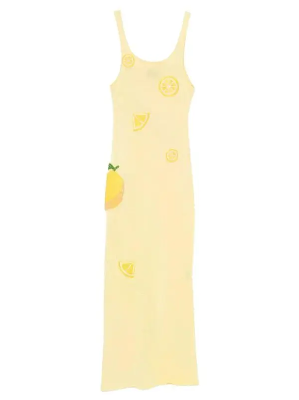LESLIE AMON Citron Knitted Maxi Dress - Yellow