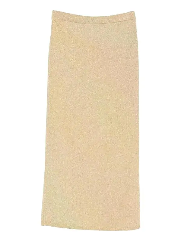 LESLIE AMON Straight-hem Midi Skirt - Gold