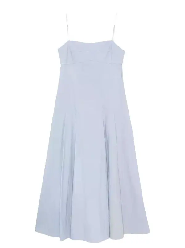 ST. AGNI Pleated Cotton Dress - Blue