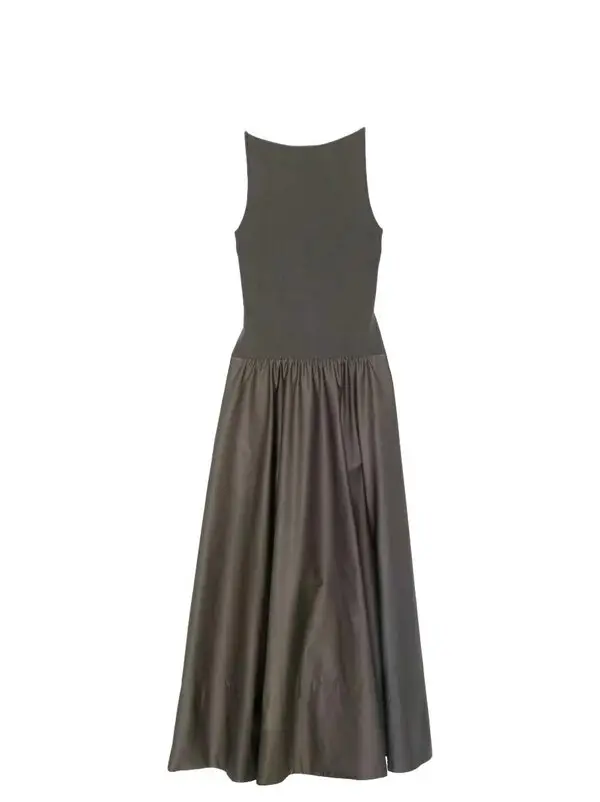 ST. AGNI Backless Circle-hem Dress - Green