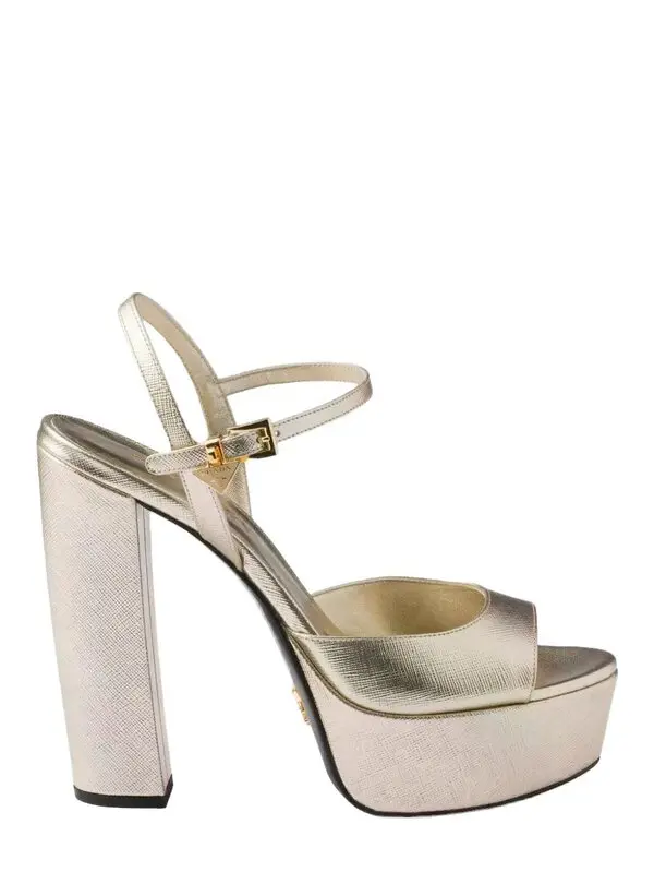 Prada Ankle-strap Platform Sandals - Gold