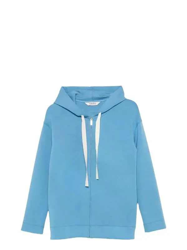 Max Mara Logo-print Zip-up Sweatshirt - Blue