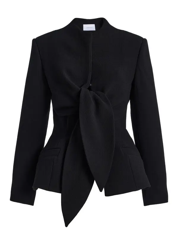 HARITHAND Tied Double Crepe Jacket - Black