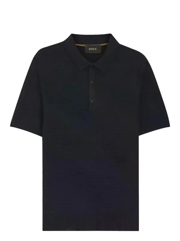 BOSS Textured Polo Shirt - Blue