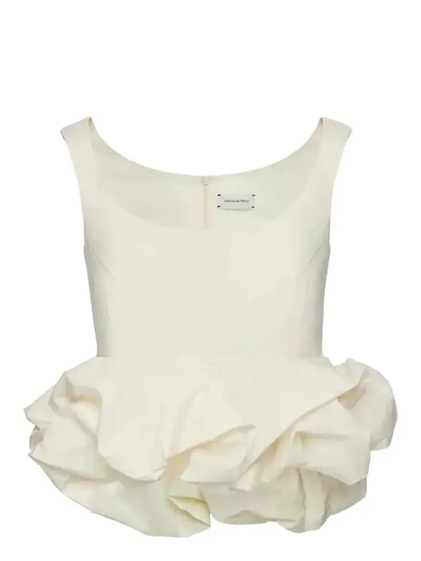 Magda Butrym Ruffled Peplum Blouse - Neutrals
